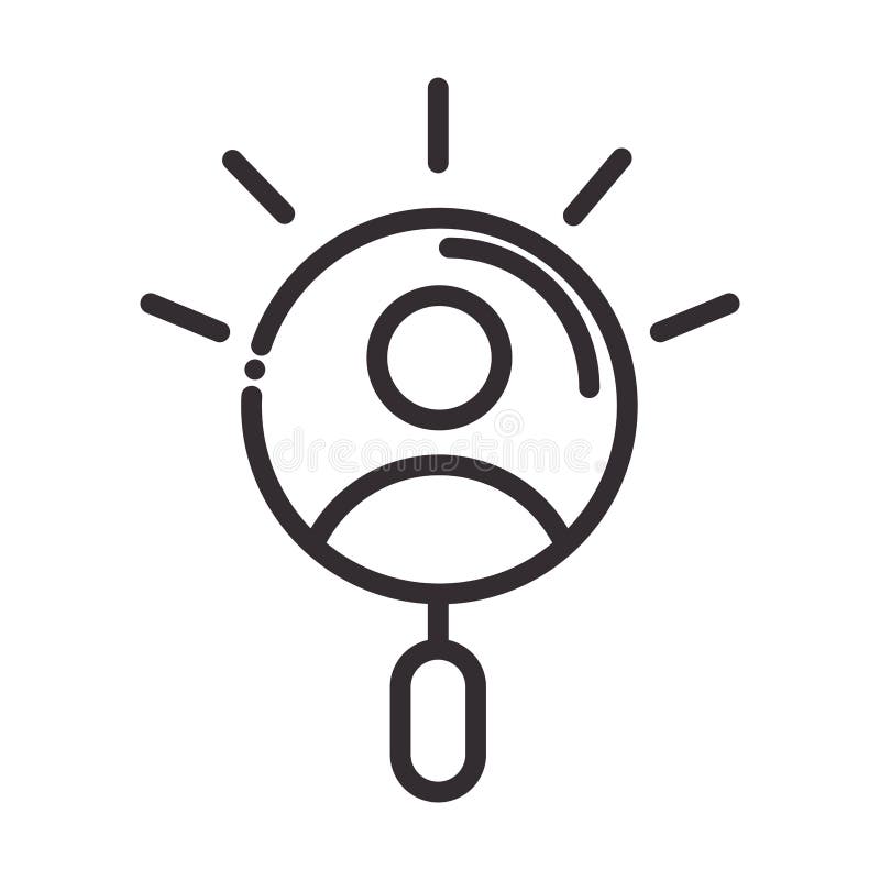 Search Icon, Magnifying Glass Avatar Explore Thin Line Icon Stock ...