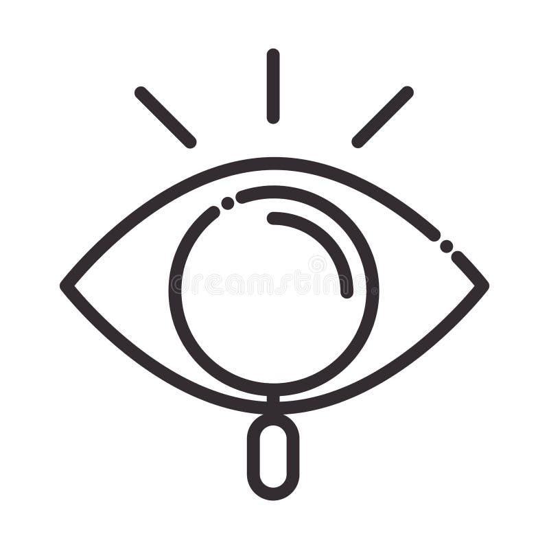 Search Icon, Magnifying Observation Eye Look Thin Line Icon Stock ...