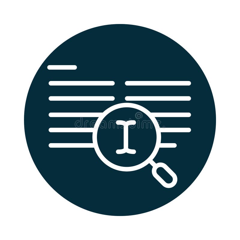 Search Icon, Magnifying Text Edit Document Block and Line Icon Stock ...