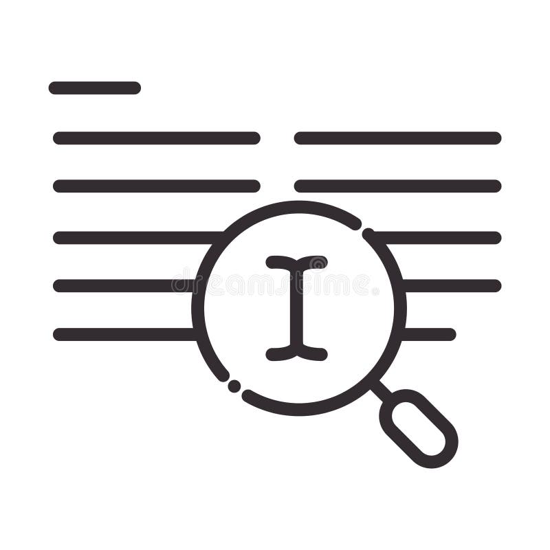 Search Icon, Magnifying Text Edit Document Thin Line Icon Stock Vector ...