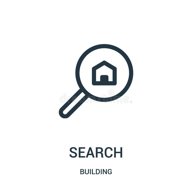 Search Icon Vector from Building Collection. Thin Line Search Outline ...