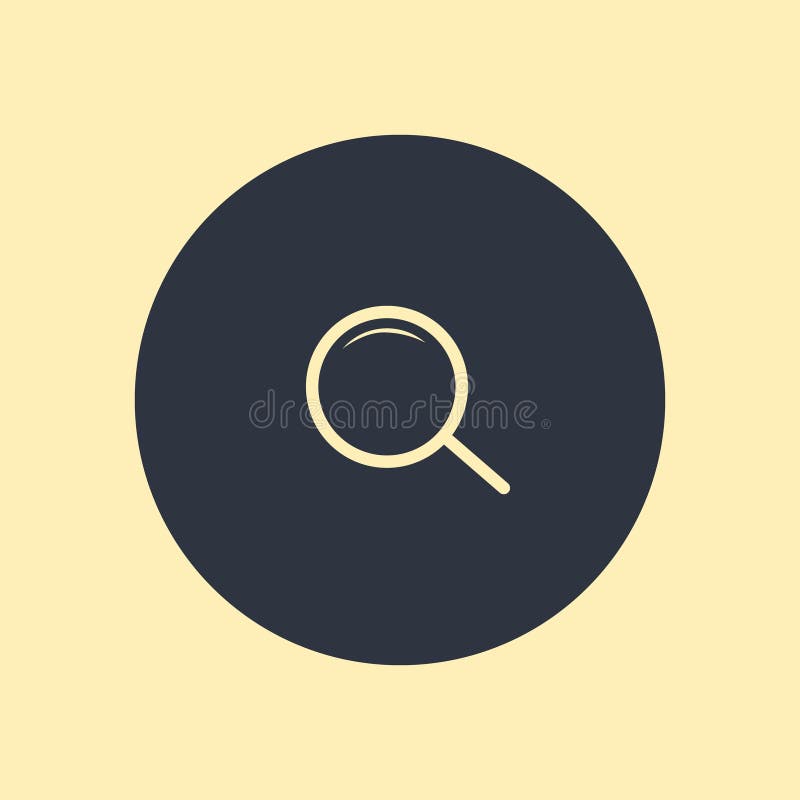 Search Icon Vector Symbol on Round Background Stock Vector ...
