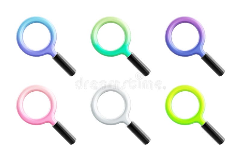 Search Icons Collection Realistic 3d Vector Stock Vector - Illustration ...