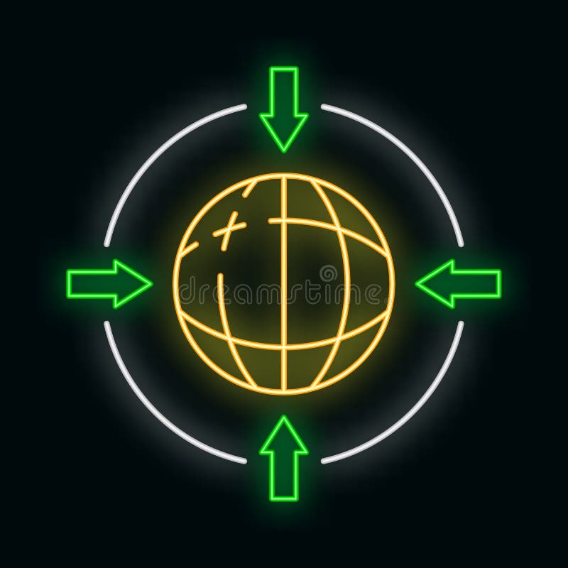 Search Information in Global Internet Icon Glow Neon Style, Online ...