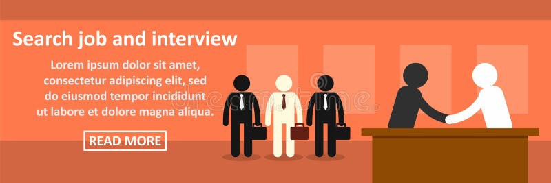 Search Job and Interview Banner Horizontal Concept Stock Vector ...