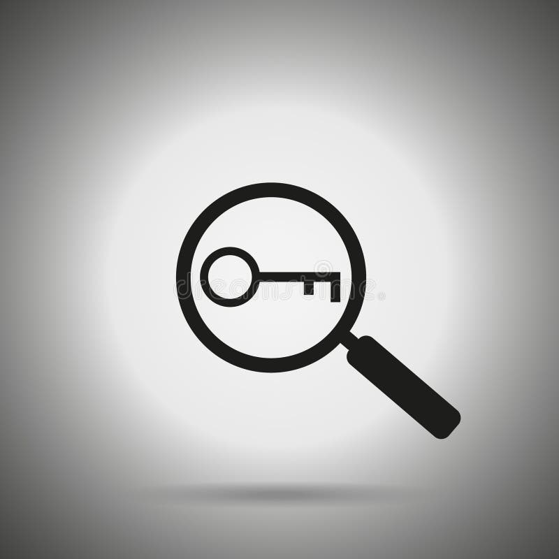 Search Keywords Icon. Magnifier and Key. Seo Optimization Symbol Stock ...