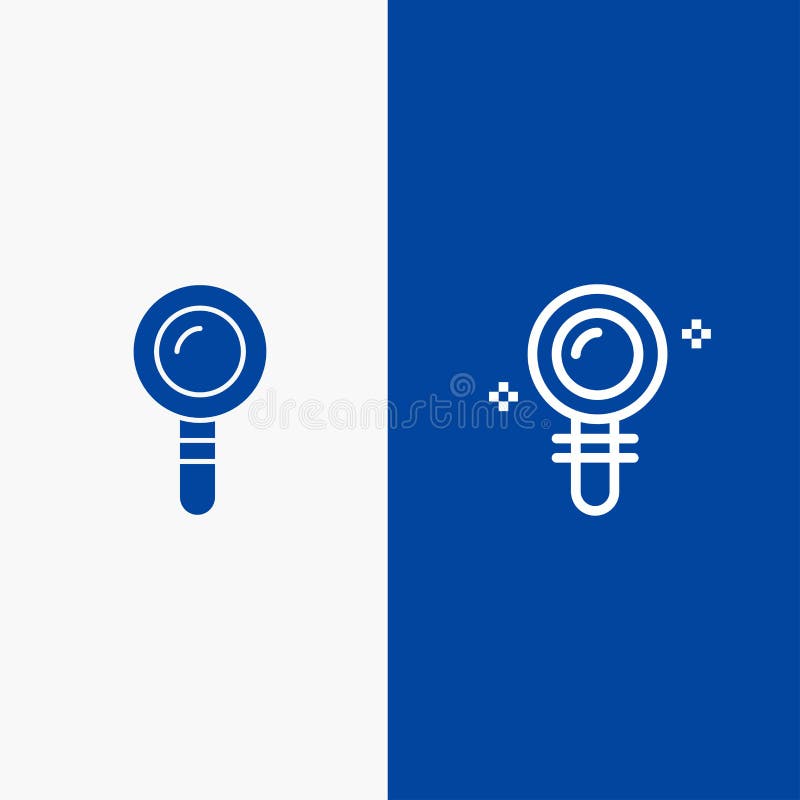 Search, Lab, Find, Biochemistry Line and Glyph Solid Icon Blue Banner ...