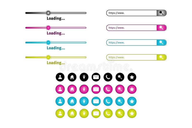 Set of Loading Elements. Preloaders and Progress Bar Stock Vector ...