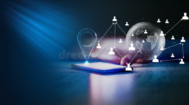 Search for Locations Around the World. Location Map Concept Stock Photo ...