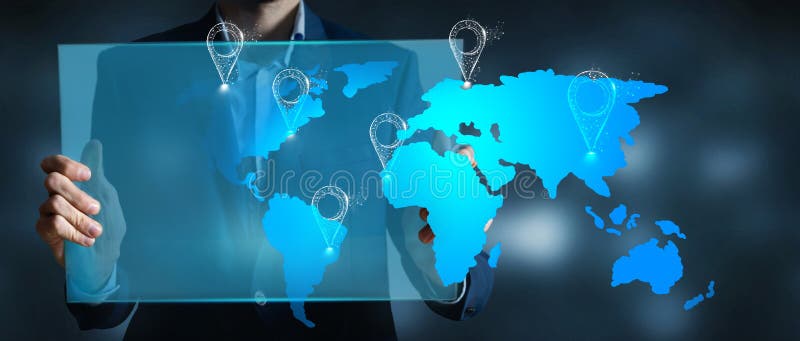 Search for Locations Around the World. Location Map Concept Stock ...