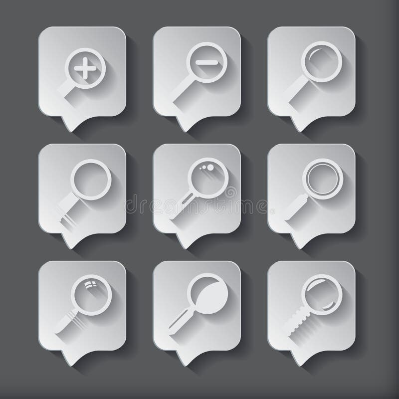 Search with Lupe.Flat Style Square Icon Stock Illustration ...