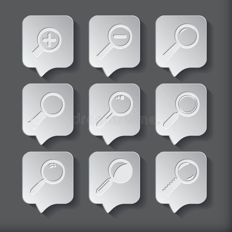 Search with Lupe.Flat Style Square Icon Stock Illustration ...