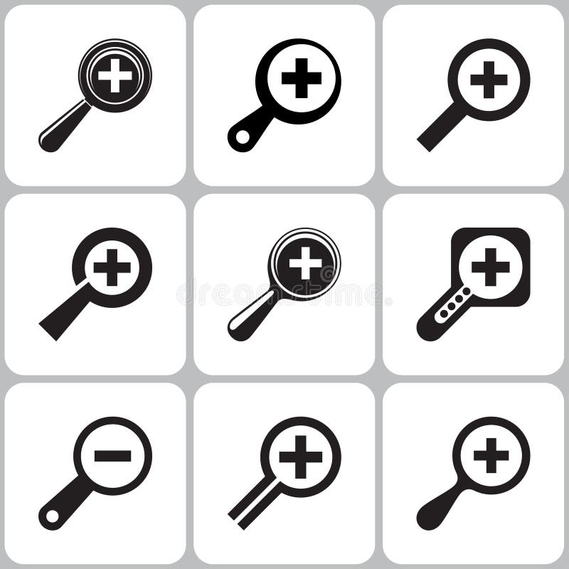 Search Box with a Magnifier, with a Play Button Stock Illustration ...