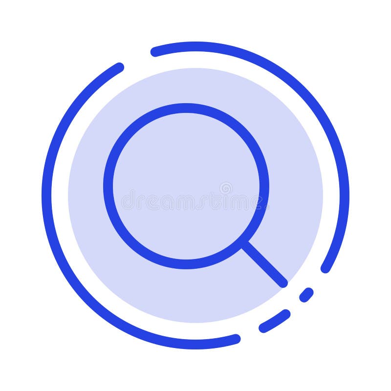 Search, Magnify, Tool, Max Blue Dotted Line Line Icon Stock Vector ...