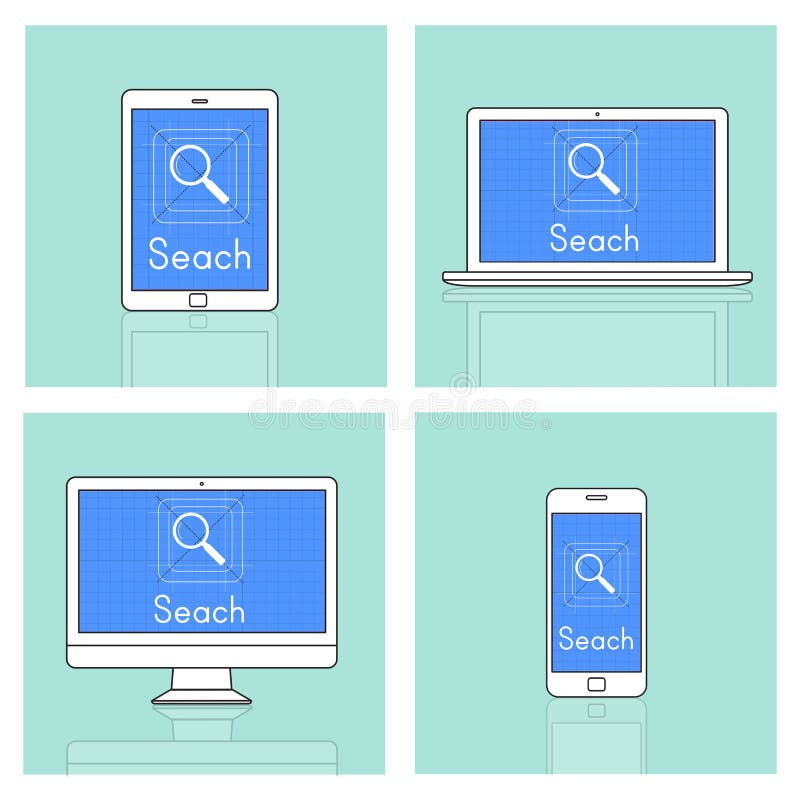 Search Magnifying Glass Icon App Concept Stock Illustration ...