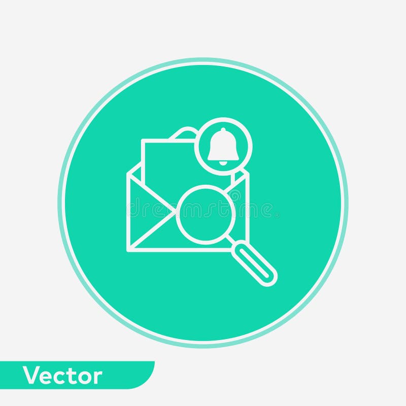 Search Mail Vector Icon Sign Symbol Stock Vector - Illustration of icon ...