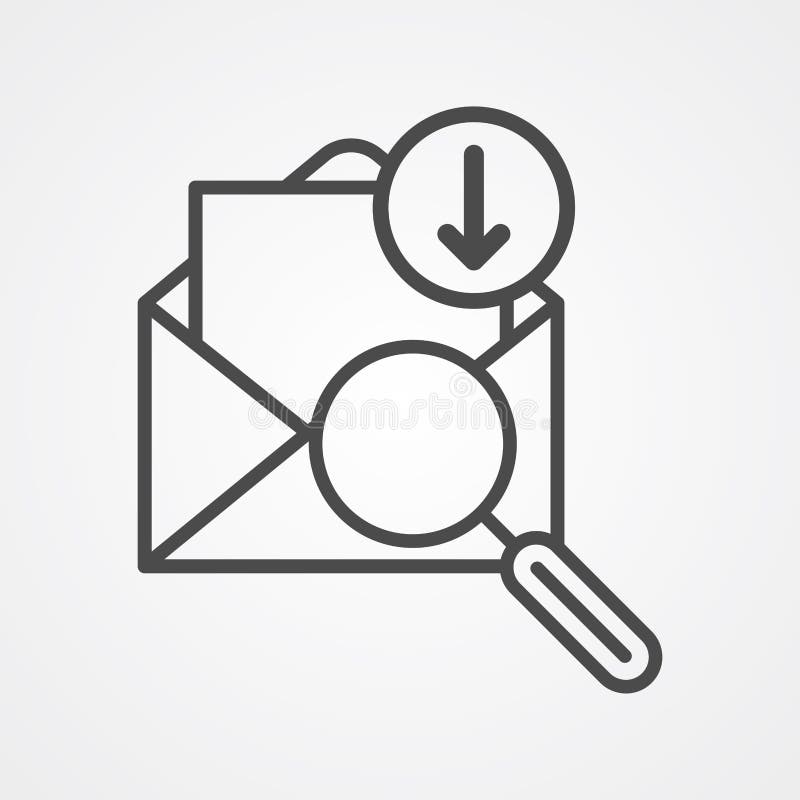 Search Mail Vector Icon Sign Symbol Stock Vector - Illustration of ...