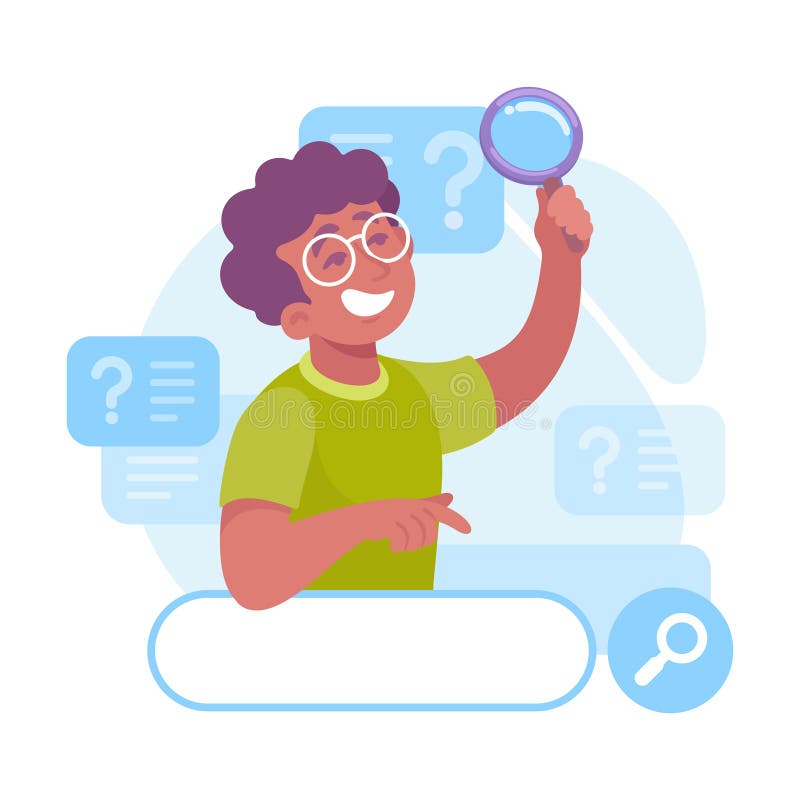 Search with Man with Browser Field Vector Illustration Stock Vector ...