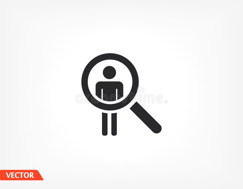 Search Man Icon Isolated on a Gray Background. Person Search Icon ...
