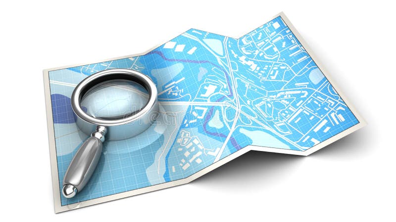 Search on map stock illustration. Illustration of trip - 81150203