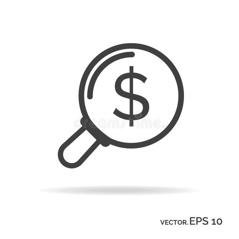 Search Money Outline Icon Black Color Stock Illustration - Illustration ...