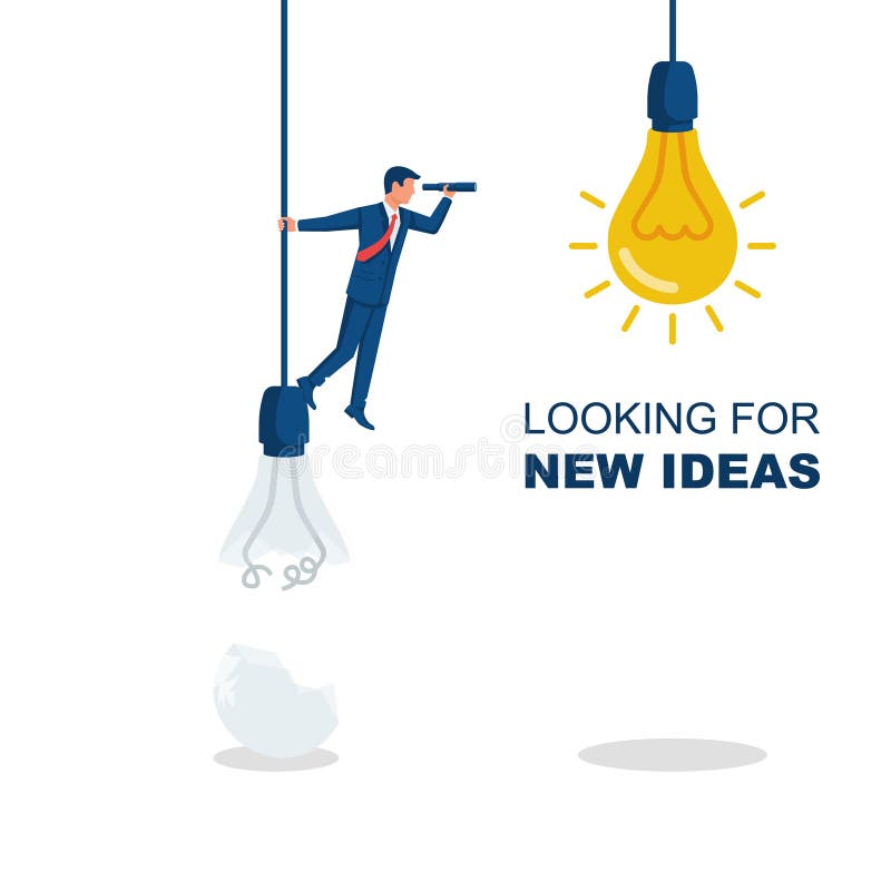 Search for a New Idea. Broken Bulb As a Symbol of a Failed Idea Stock ...