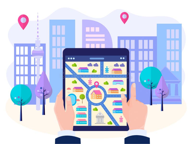 Bus Navigation Tablet Interface Vector Template Stock Vector ...