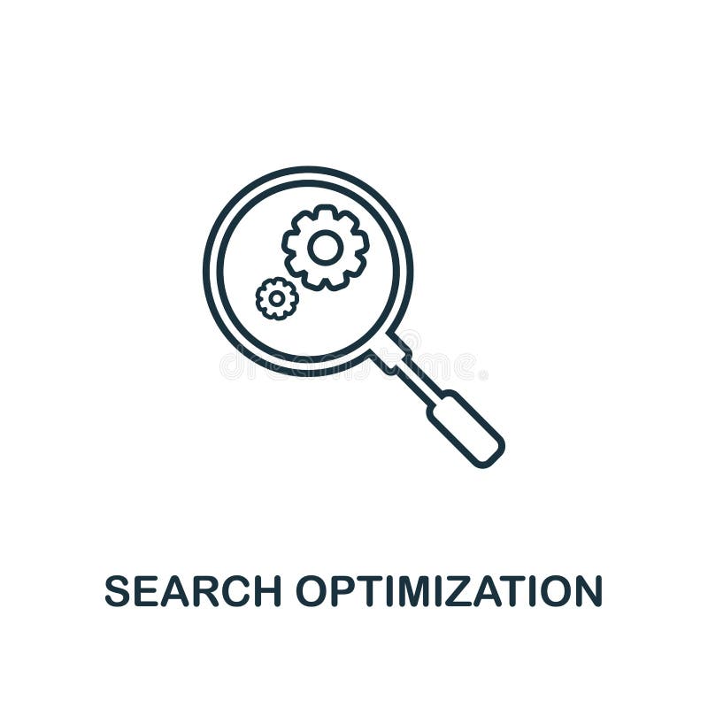 Search Optimization Outline Icon. Simple Element Illustration. Search ...