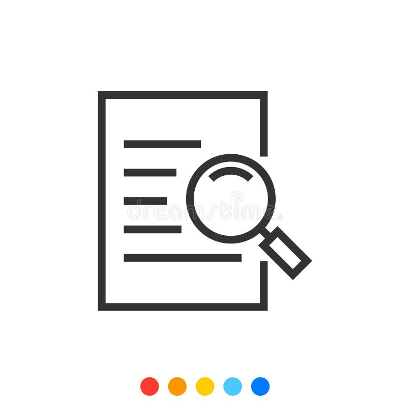 Search Outline Icon, Document Searching Icon, Vector and Illustration ...