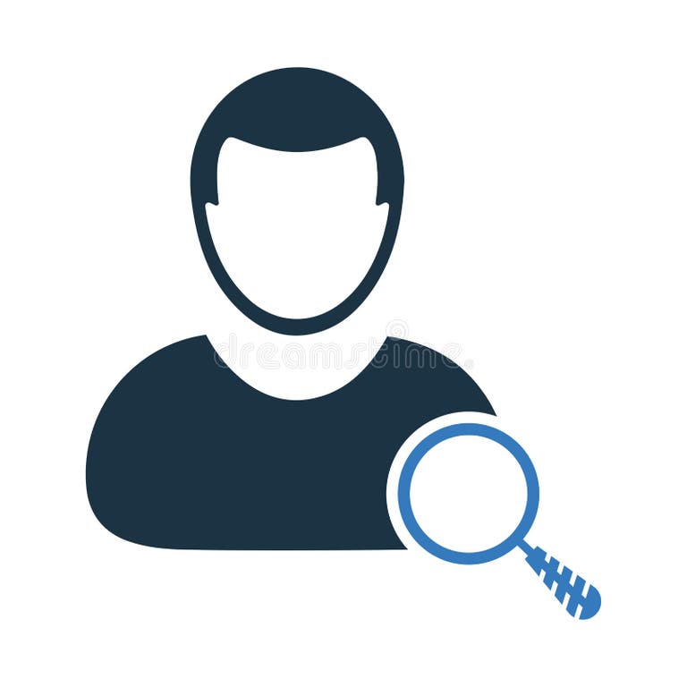 Search Profile, Find User Icon. Editable Vector Isolated on a White ...
