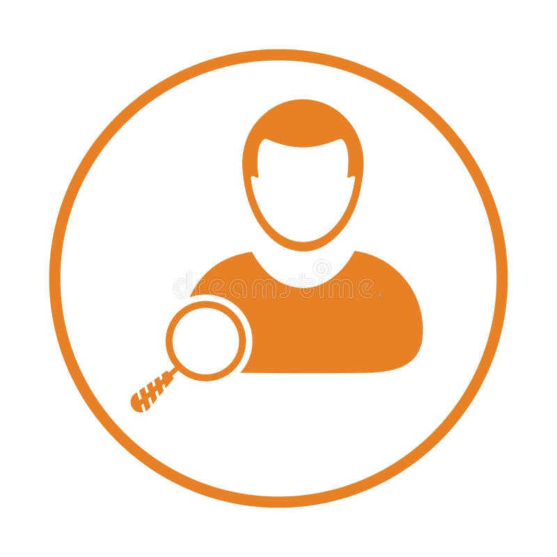 Search Profile, Find User Icon. Simple Rounded Orange Color Design ...
