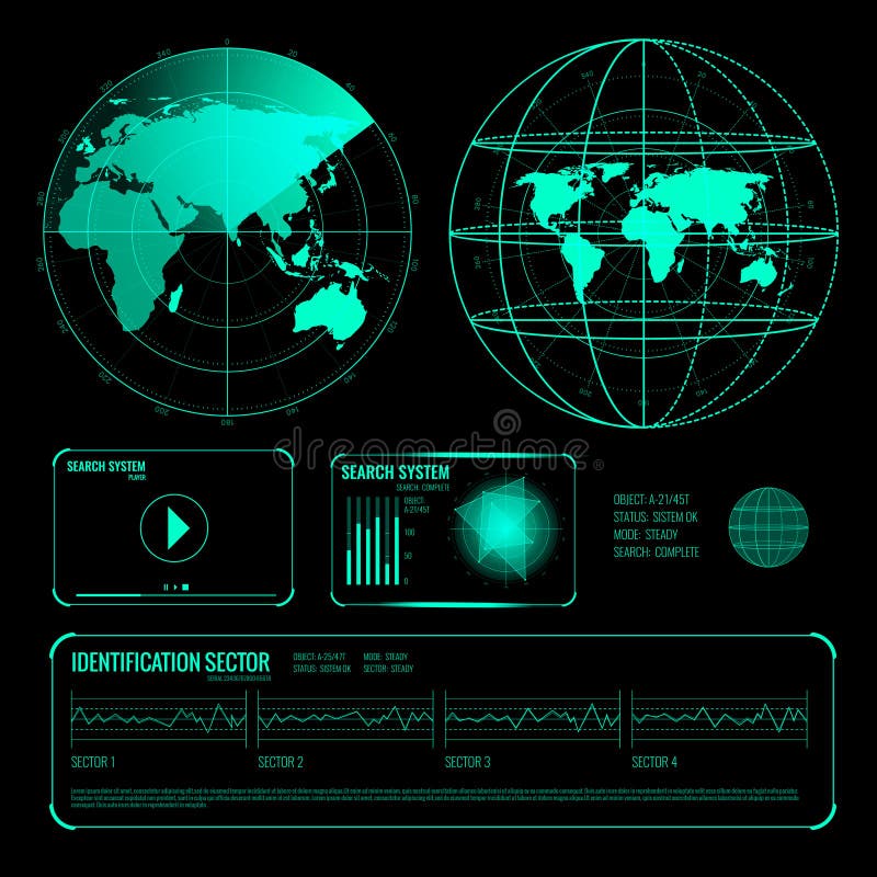 Hud Interface Radar Composition Stock Vector - Illustration of design ...