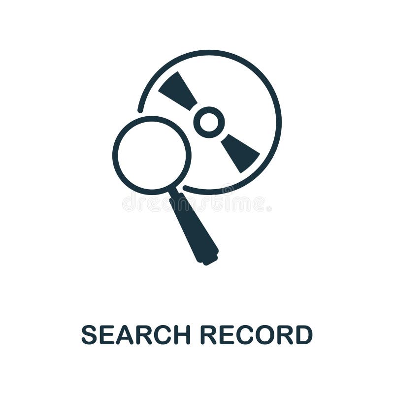 Search Record Icon. Monochrome Simple Search Record Icon for Templates ...