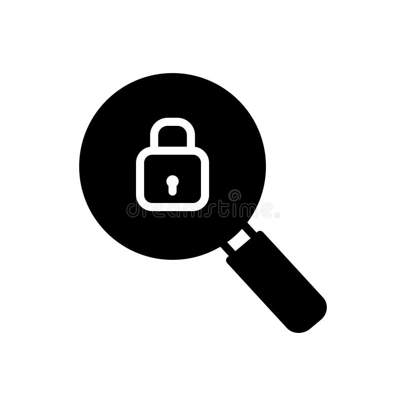 Black Solid Icon for Search, Safe and Browse Stock Vector ...