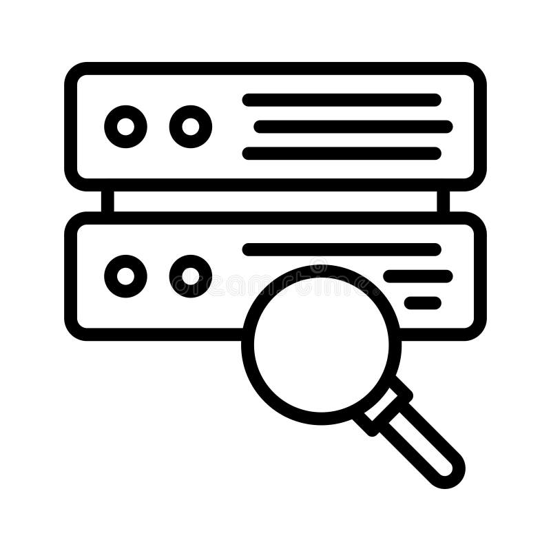 Search Server Thin Line Vector Icon Stock Vector - Illustration of icon ...