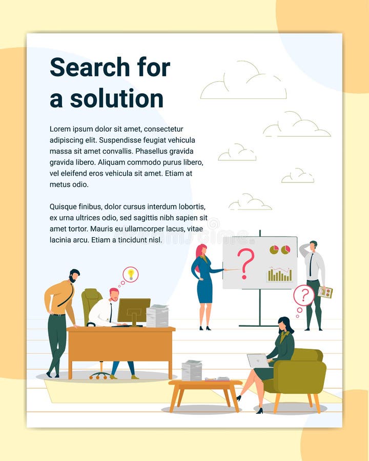 Search for Solution Flat Poster Vector Template Stock Vector ...