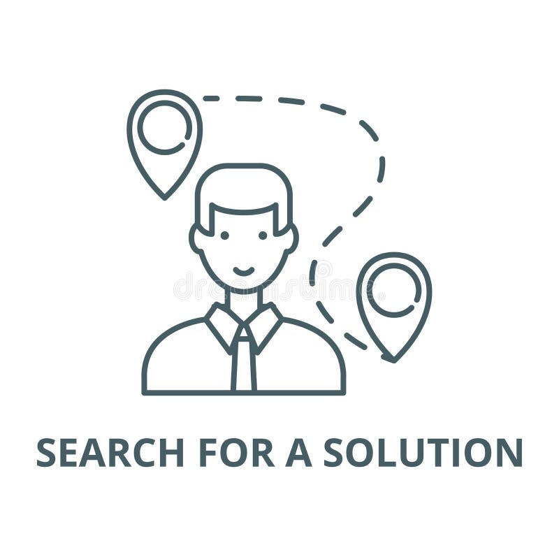 Search for a Solution Vector Line Icon, Linear Concept, Outline Sign ...