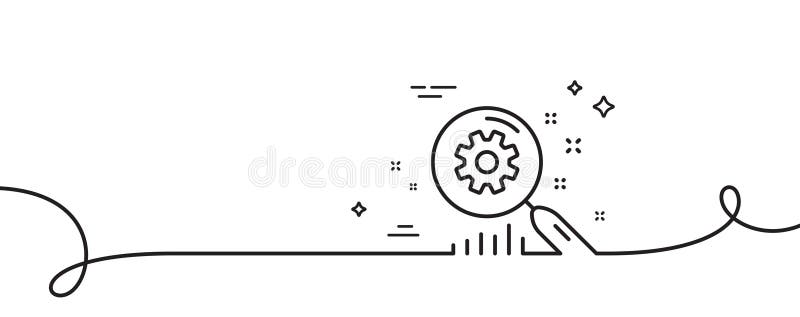 Search Statistics Line Icon Find Analysis Sign Continuous Line With Curl Vector Stock Vector