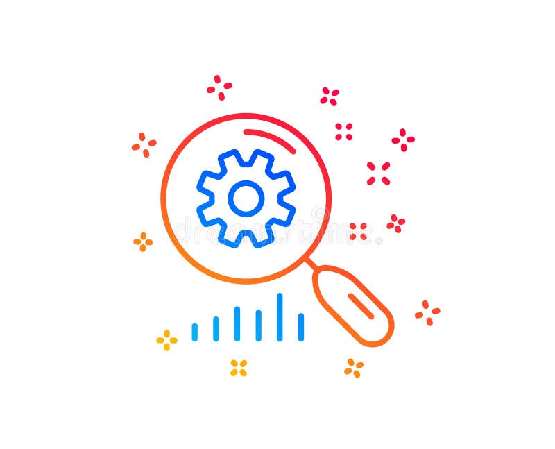 Search Statistics Line Icon. Find Analysis Sign. Vector Stock Vector ...