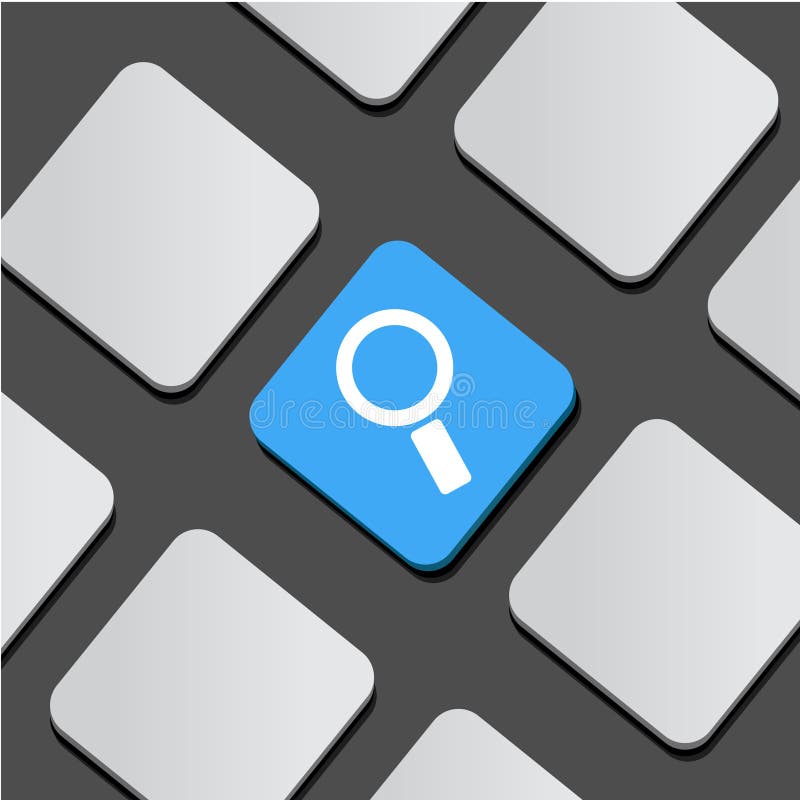 Search Symbol Icon on a Button Keyboard. Vector Illustration Stock ...
