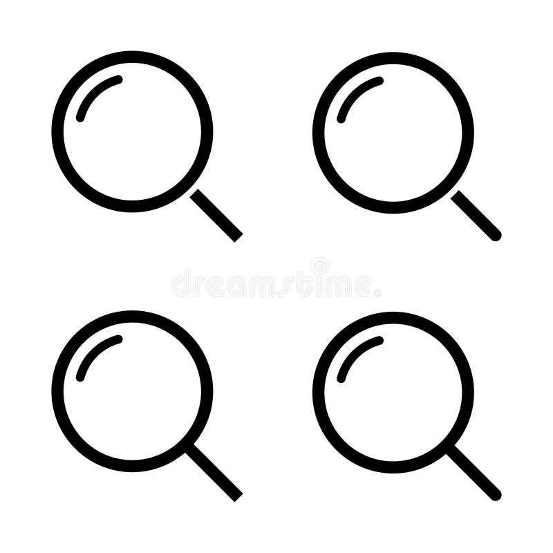 Search Symbol Icons Set. Magnifier. Zoom Button. Stock Vector ...