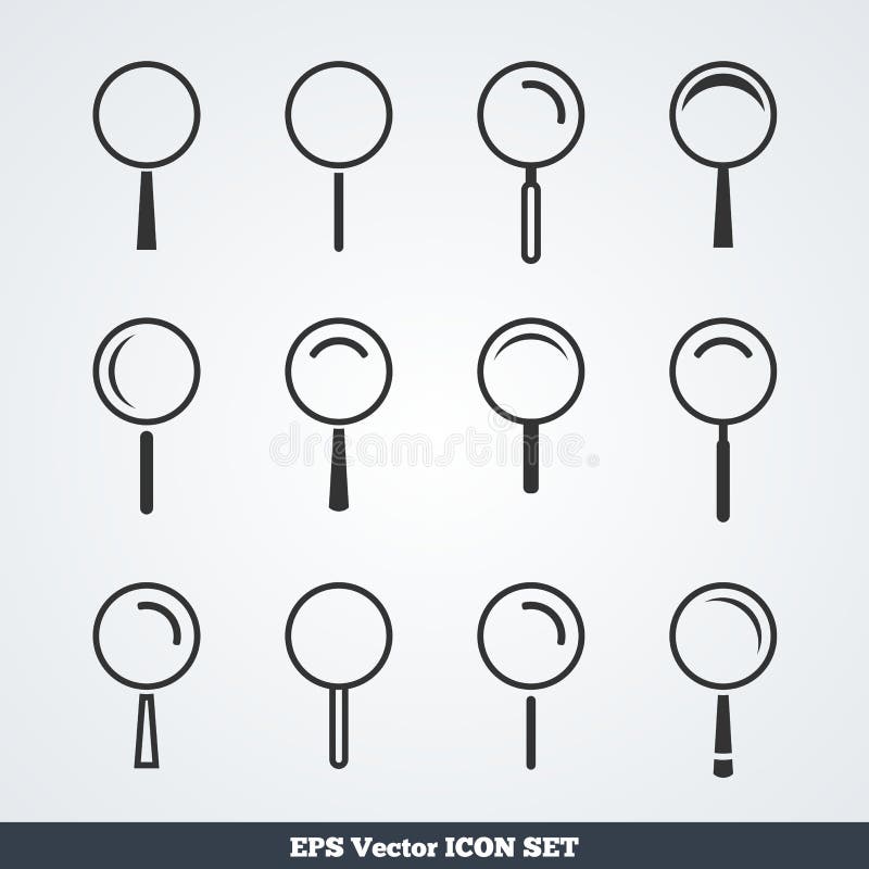 Search symbol set stock vector. Illustration of design - 158429608