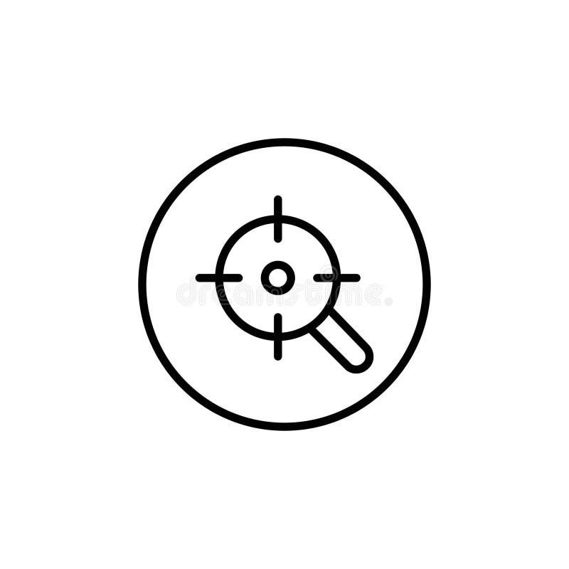Search Target Icon Thin Vector Set Stock Vector - Illustration of ...