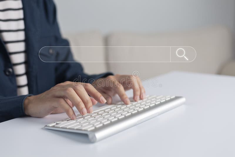 Search Technology, Search Engine Optimization, Man`s Hand Using ...