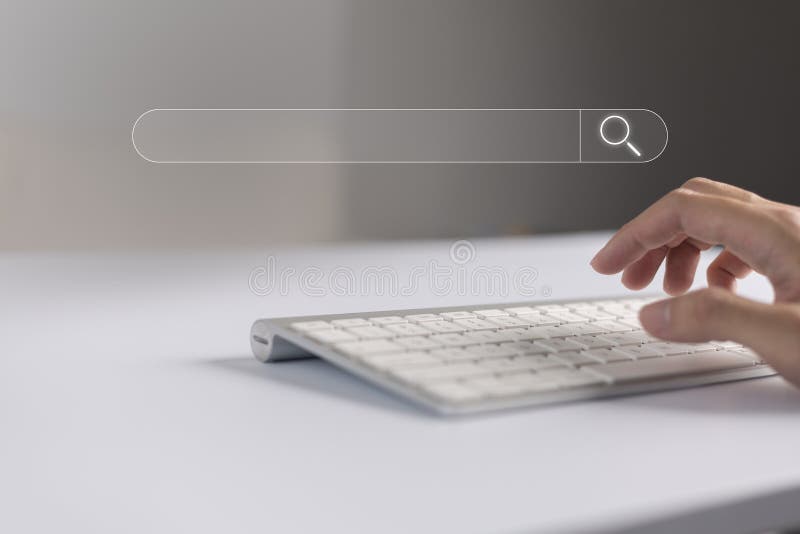 Search Technology, Search Engine Optimization, Man`s Hand Using ...