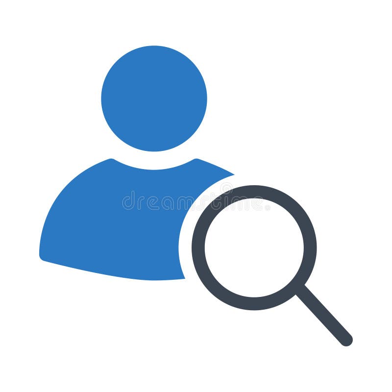 Search User Glyph Color Flat Vector Icon Stock Illustration ...