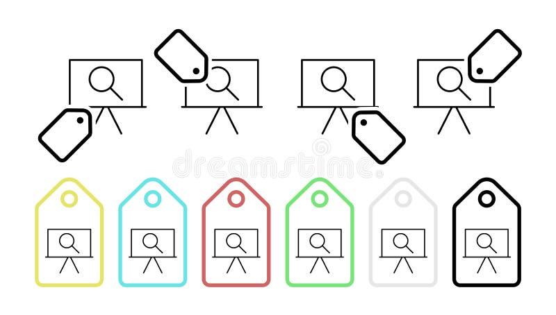 Search Vector Icon in Tag Set Illustration for Ui and Ux, Website or ...