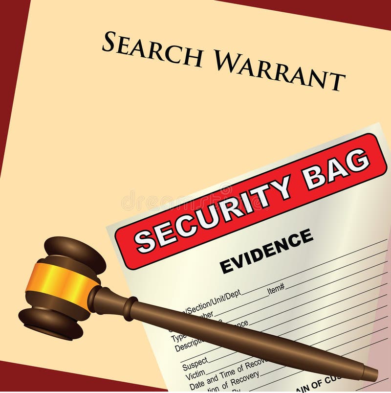 Search Warrant and Evidence Stock Illustration - Illustration of ...