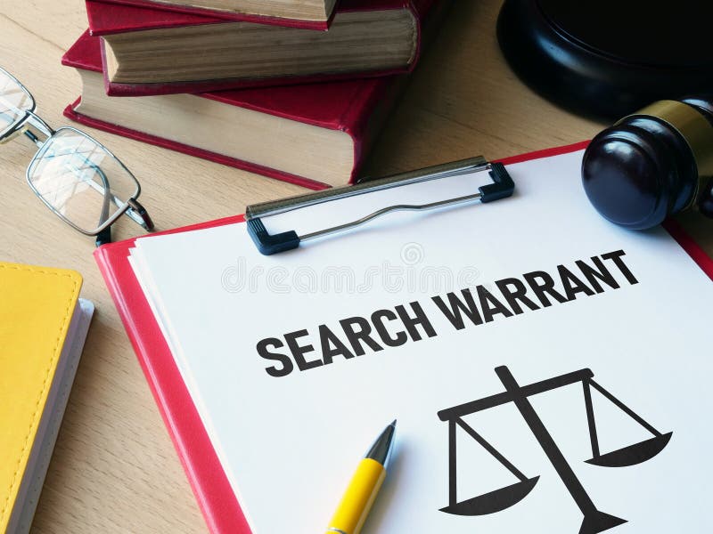 Search Warrant is Shown Using the Text As Legal Concept Stock Photo ...