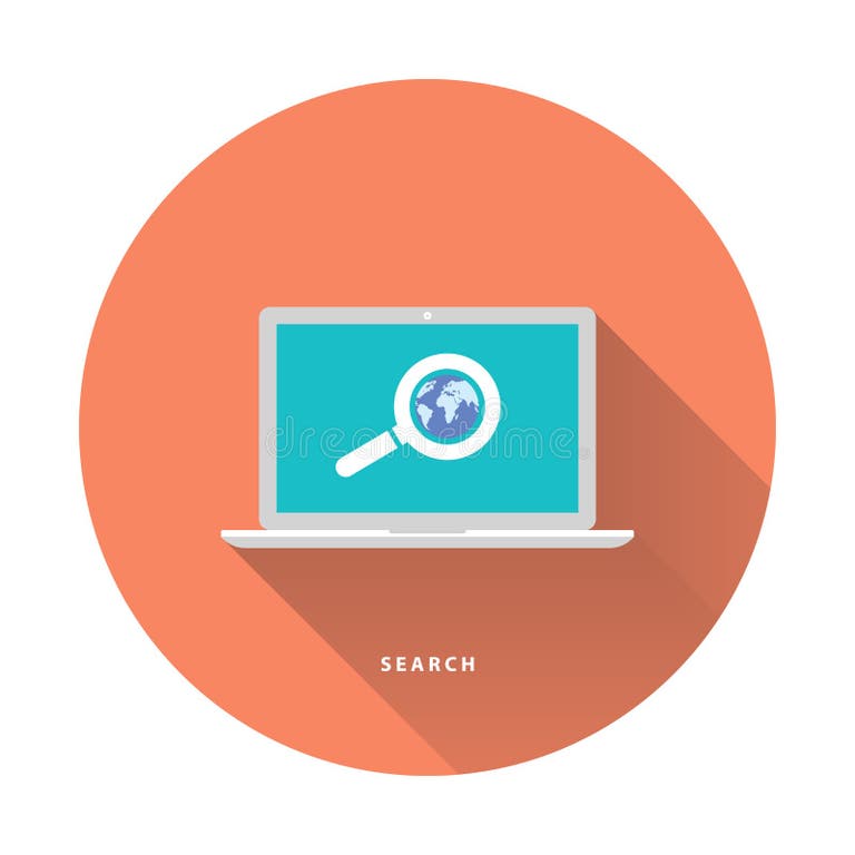 Search Web Icon Flat Design, Vector Image. Stock Vector - Illustration ...